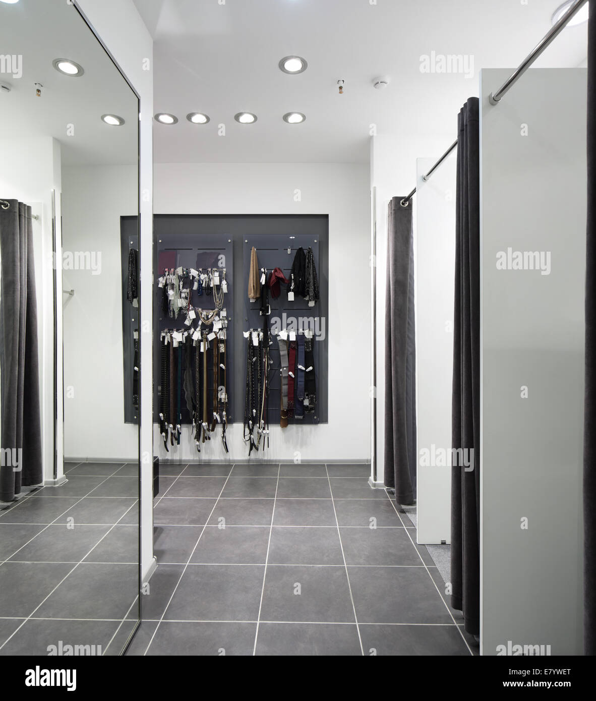 beautiful and clean interior of dressing room at the store Stock Photo ...