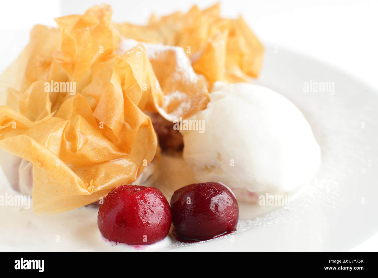 fresh and tasty peace of cake on white background Stock Photo - Alamy
