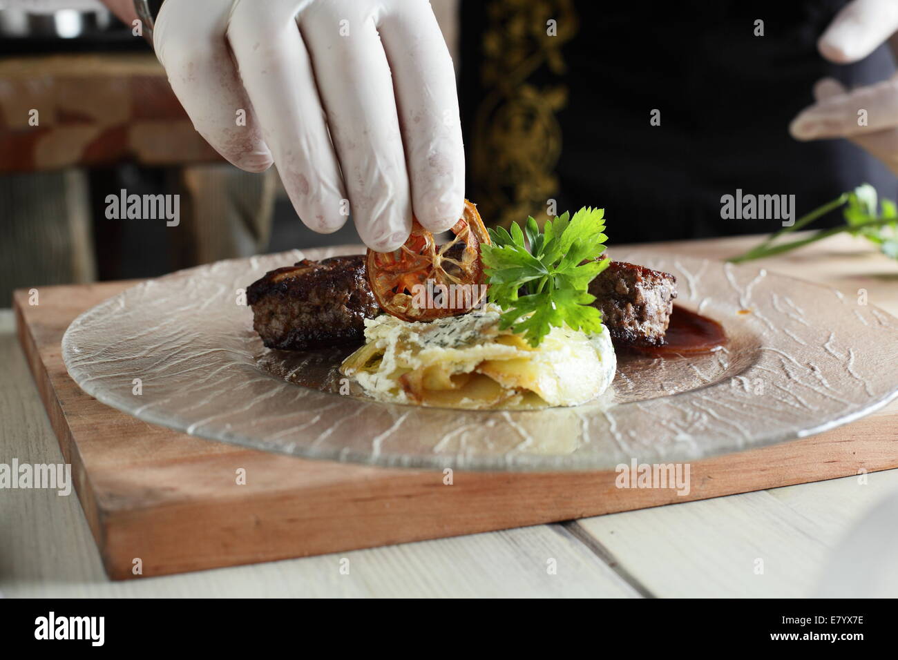 professional cooking process on a european kitchen Stock Photo - Alamy