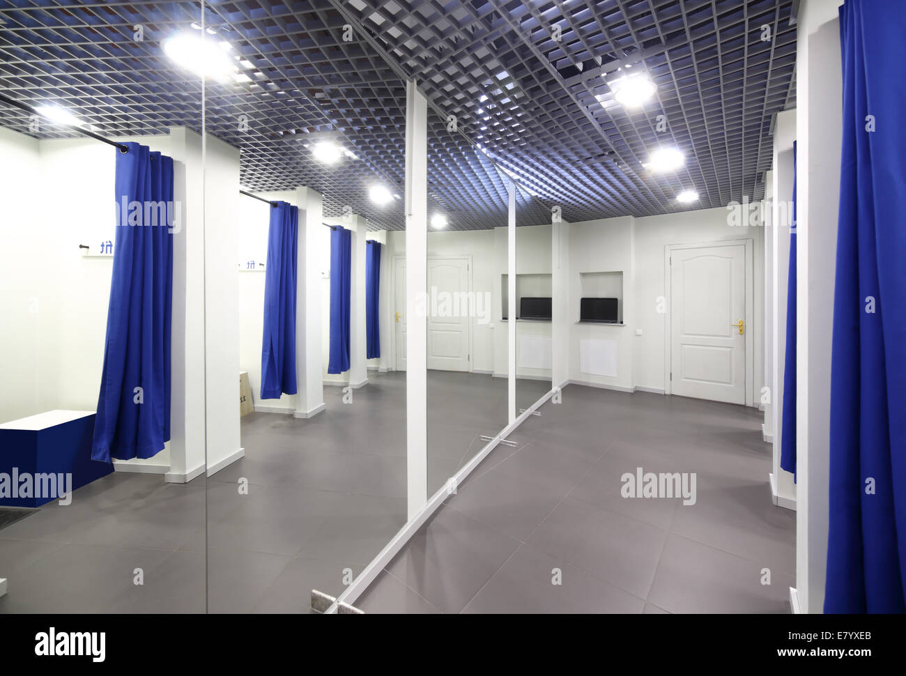 beautiful and clean interior of dressing room at the store Stock Photo ...
