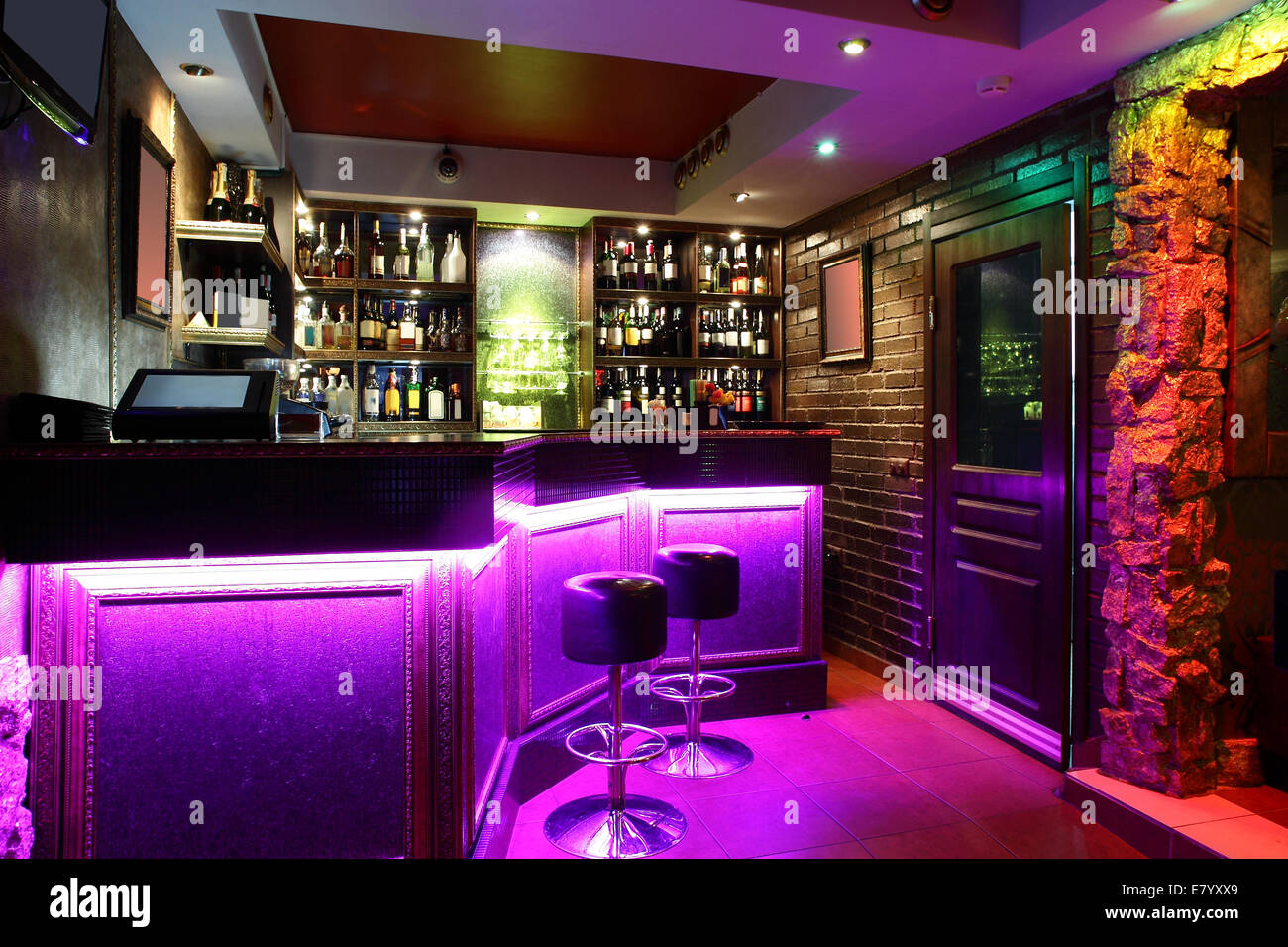 colorful interior of bright and beautiful night club Stock Photo - Alamy