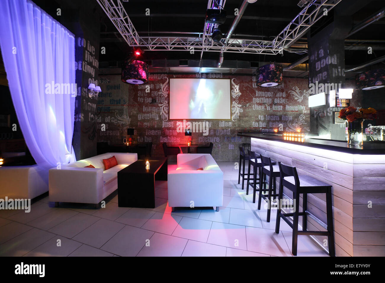 colorful interior of bright and beautiful night club Stock Photo - Alamy