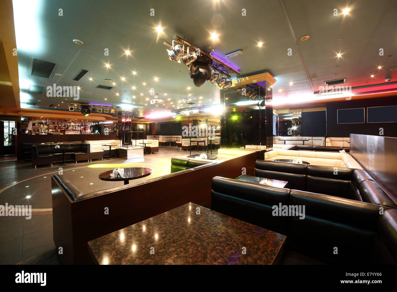 colorful interior of bright and beautiful night club Stock Photo - Alamy