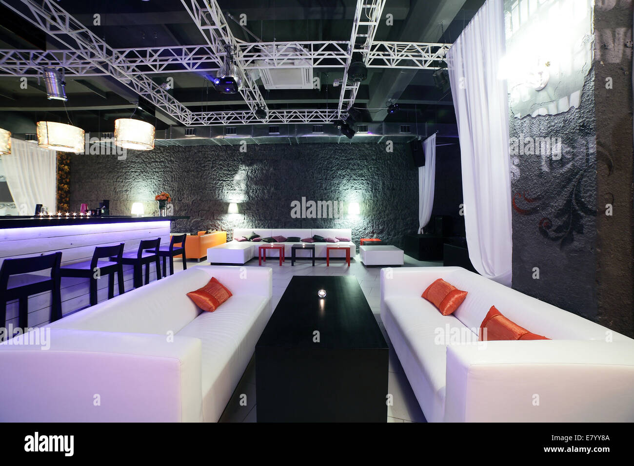 colorful interior of bright and beautiful night club Stock Photo - Alamy