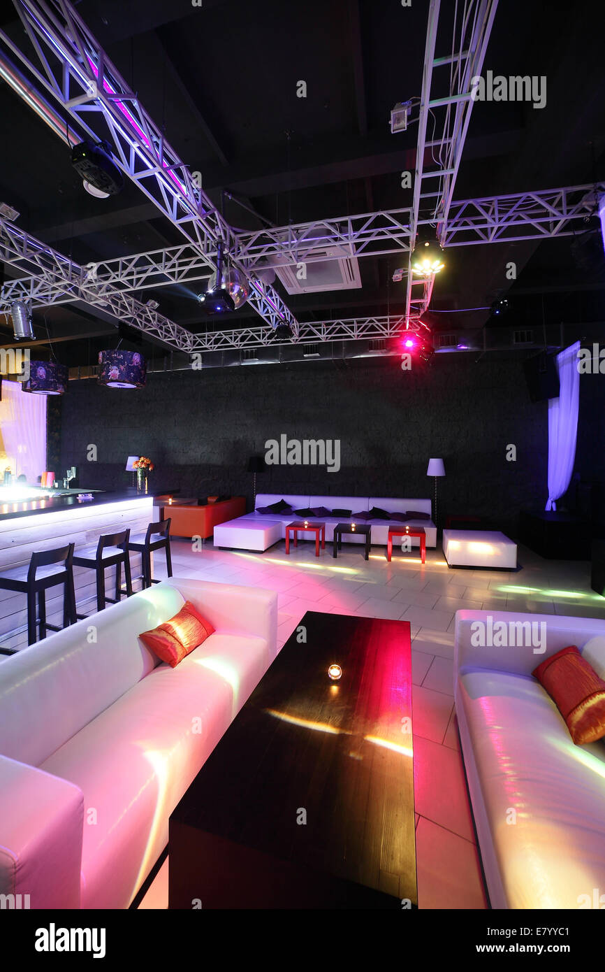 colorful interior of bright and beautiful night club Stock Photo - Alamy