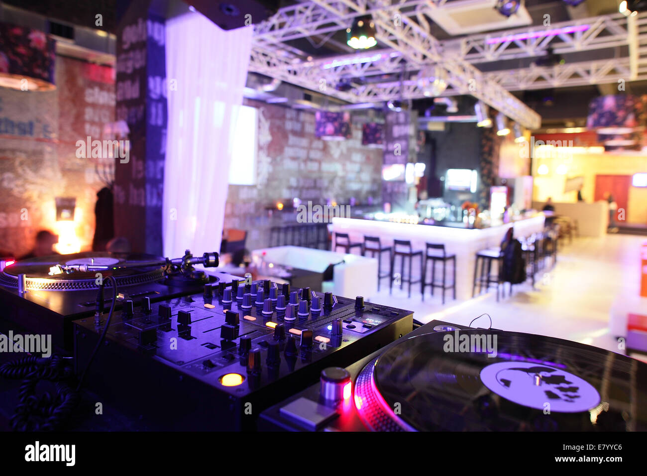 colorful interior of bright and beautiful night club Stock Photo - Alamy