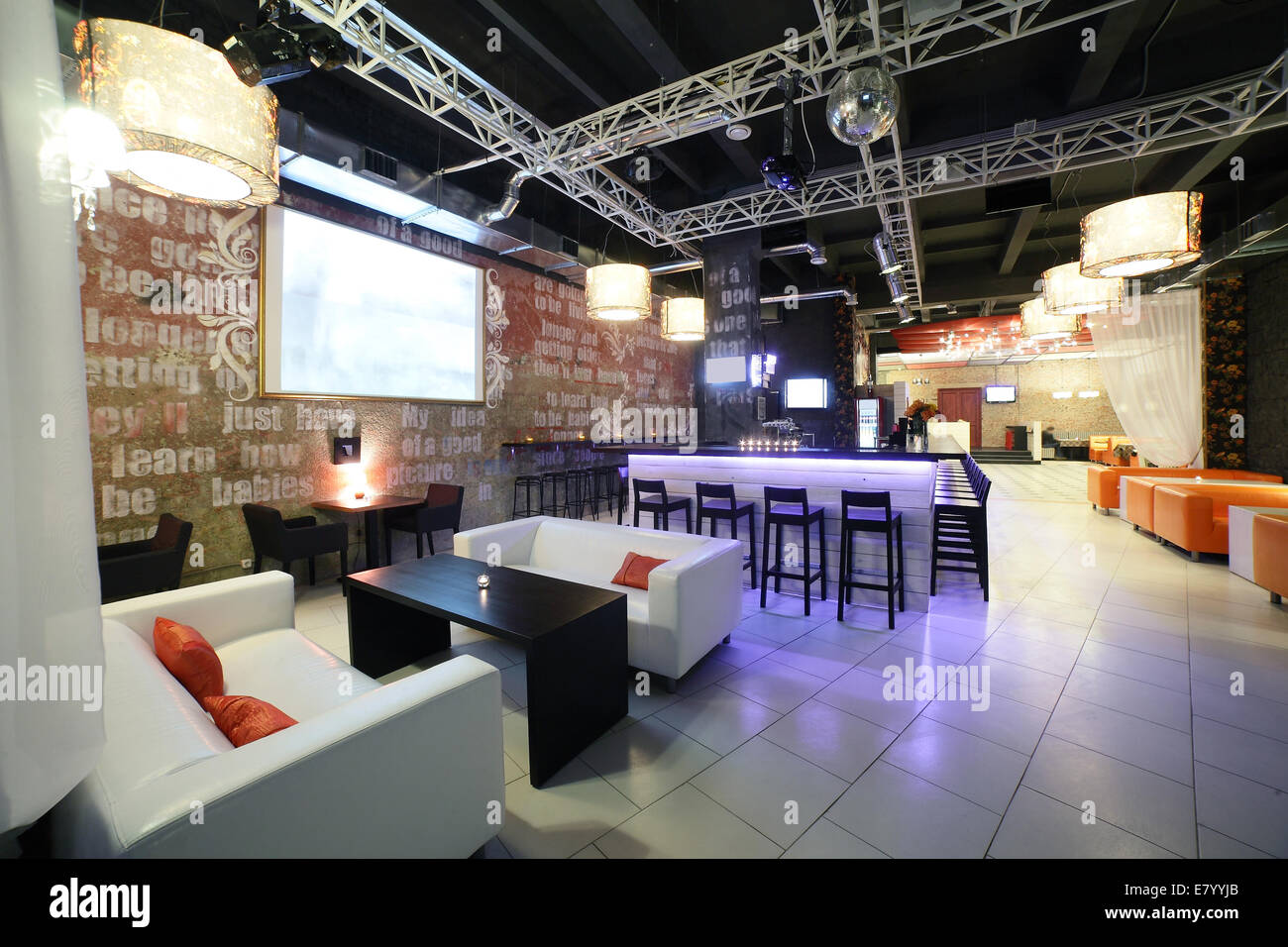 colorful interior of bright and beautiful night club Stock Photo - Alamy