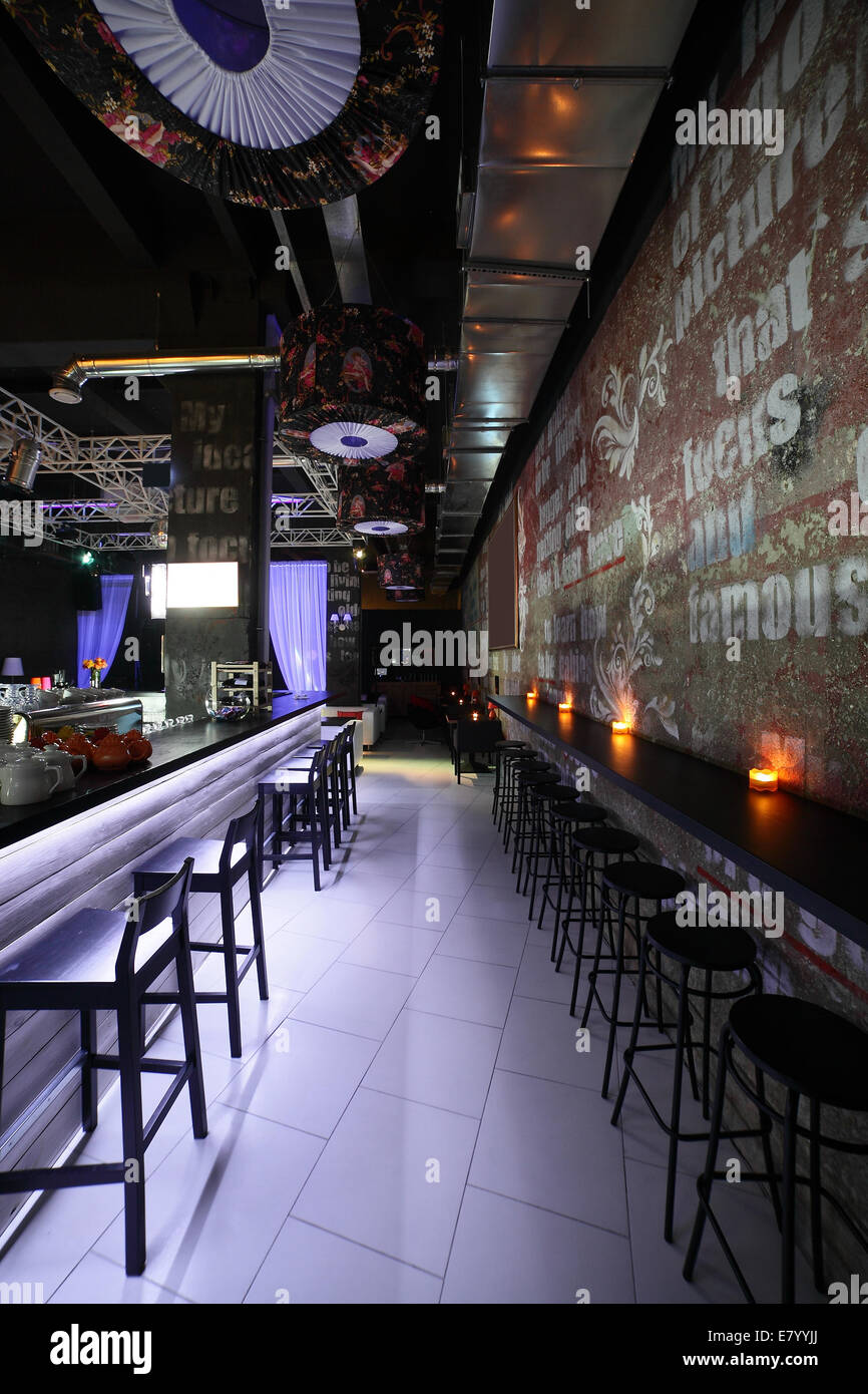 colorful interior of bright and beautiful night club Stock Photo - Alamy