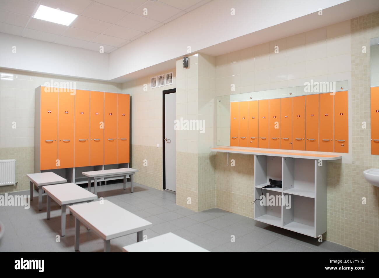 beautiful and modern interior of bright cloakroom Stock Photo - Alamy