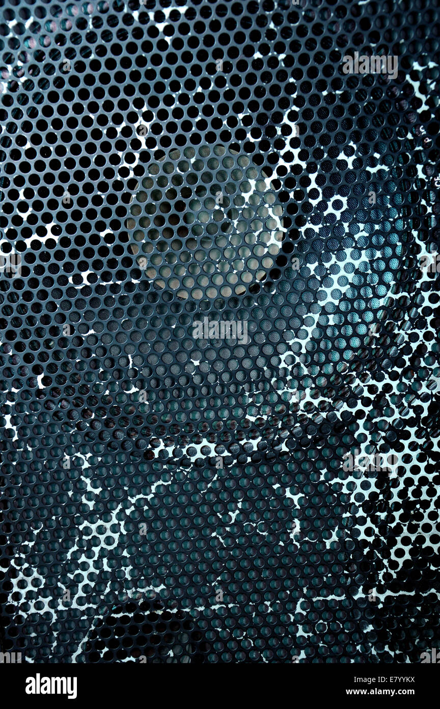 detailed of black metal sound cover Stock Photo - Alamy