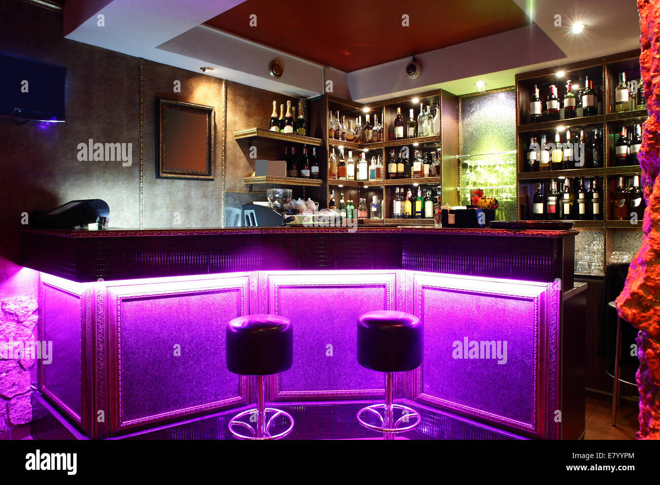 colorful interior of bright and beautiful night club Stock Photo - Alamy