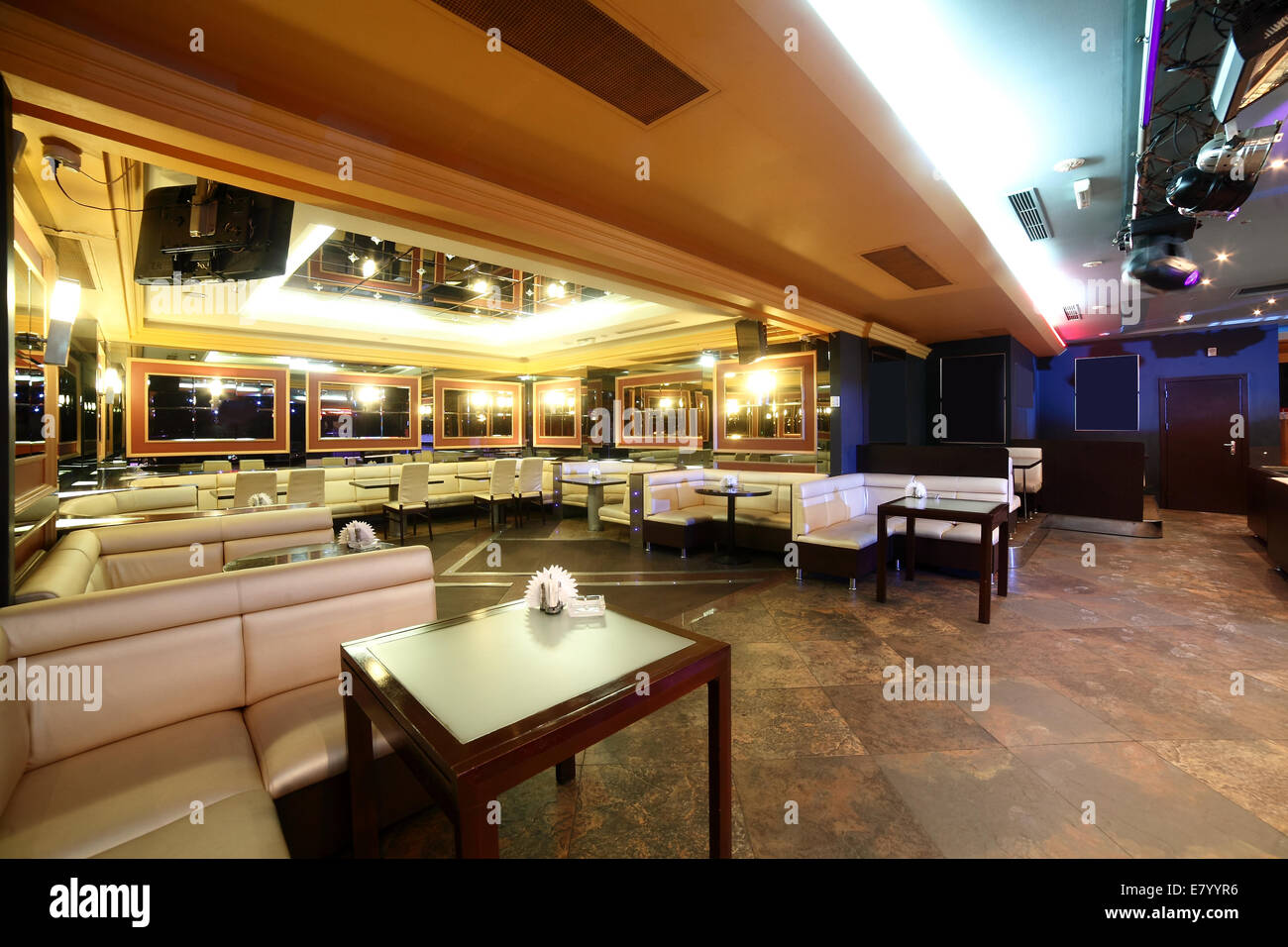 colorful interior of bright and beautiful night club Stock Photo - Alamy