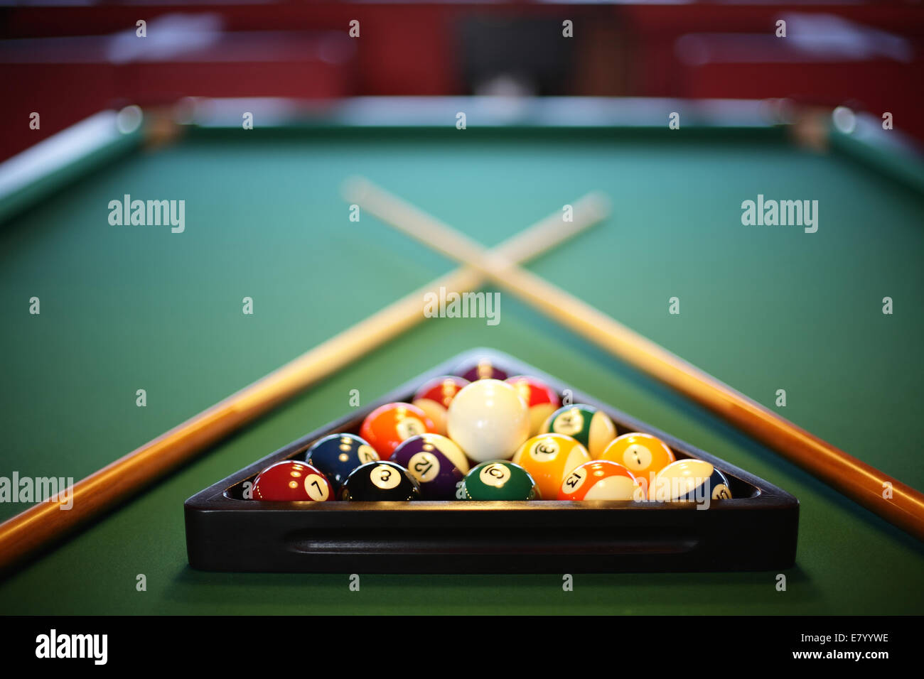 brand new and modern billiard interior in night time Stock Photo - Alamy