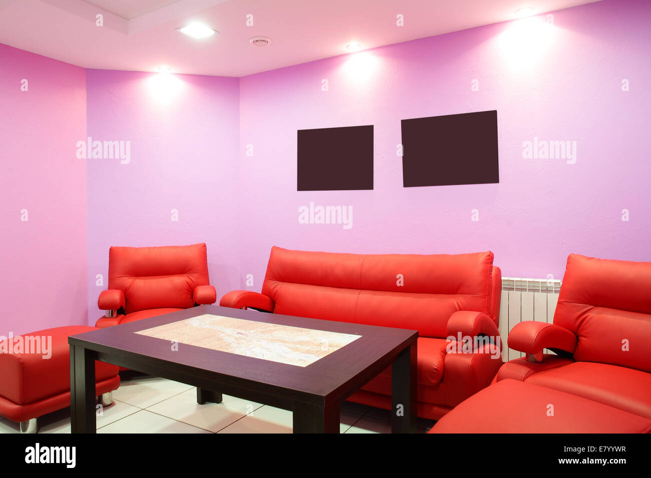 big and bright interior of modern living room Stock Photo - Alamy