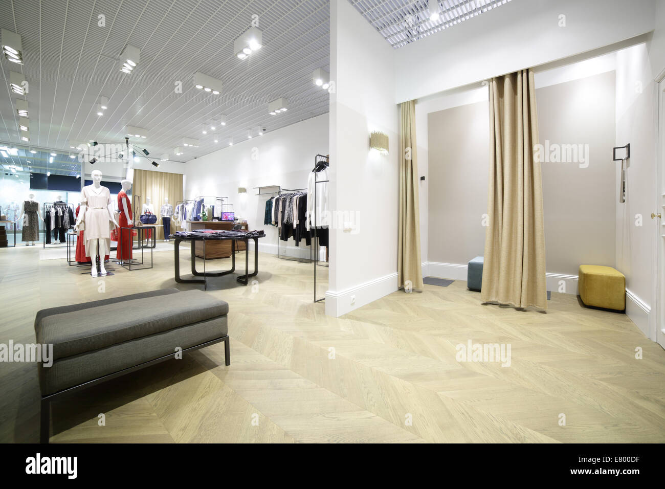 beautiful and clean interior of dressing room at the store Stock Photo ...
