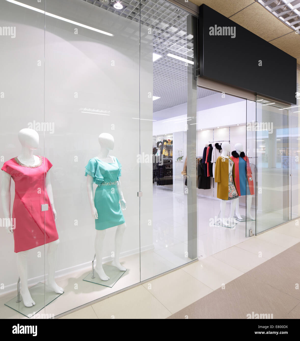 bright and fashionable window of modern european store Stock Photo - Alamy