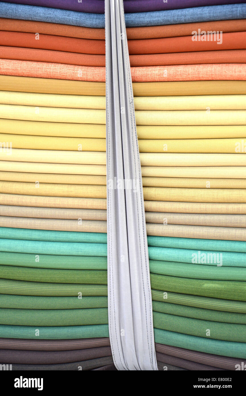 the stacks of colorful fabrics Stock Photo - Alamy