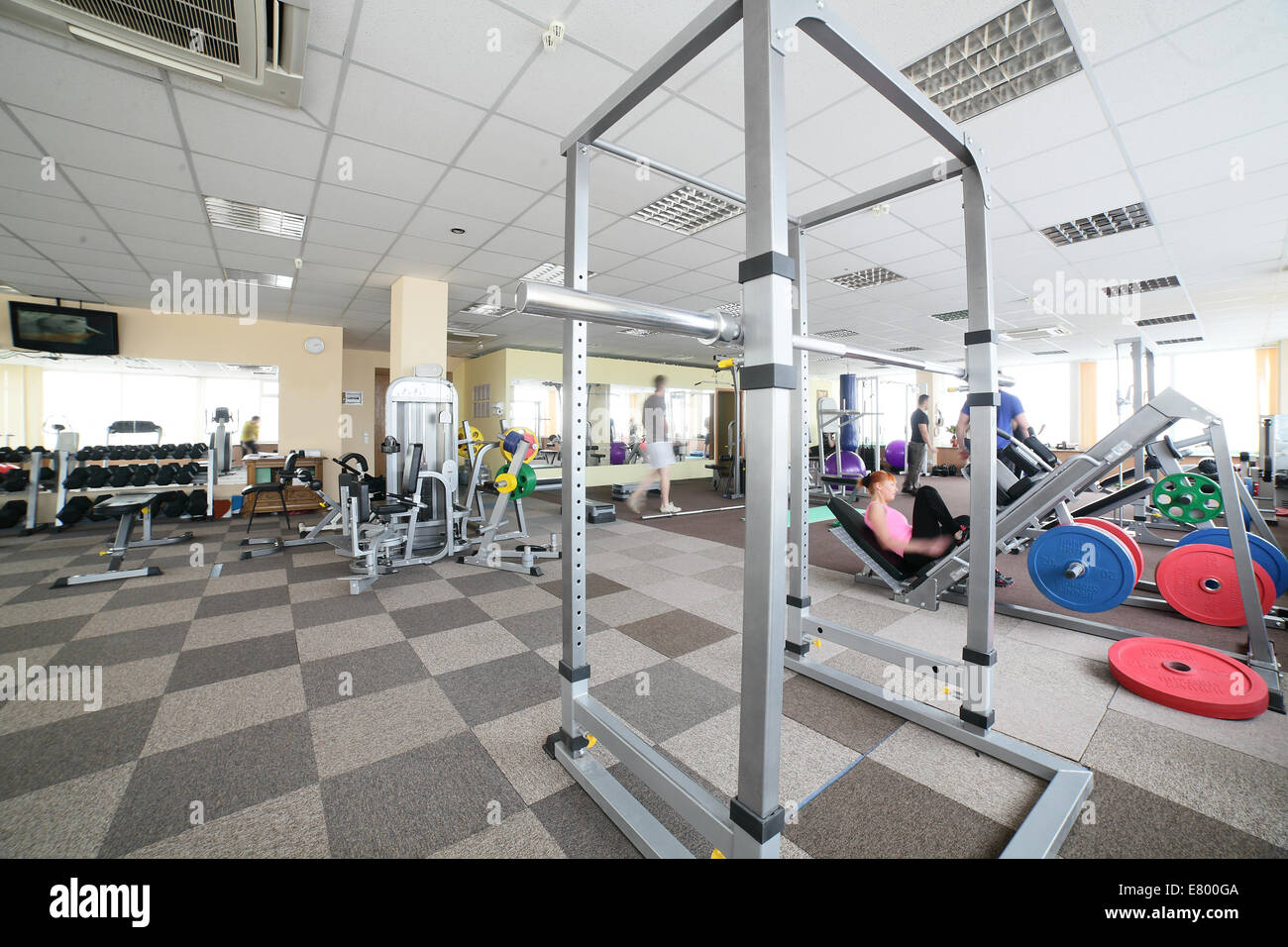 little bit used european sport gym without people Stock Photo - Alamy