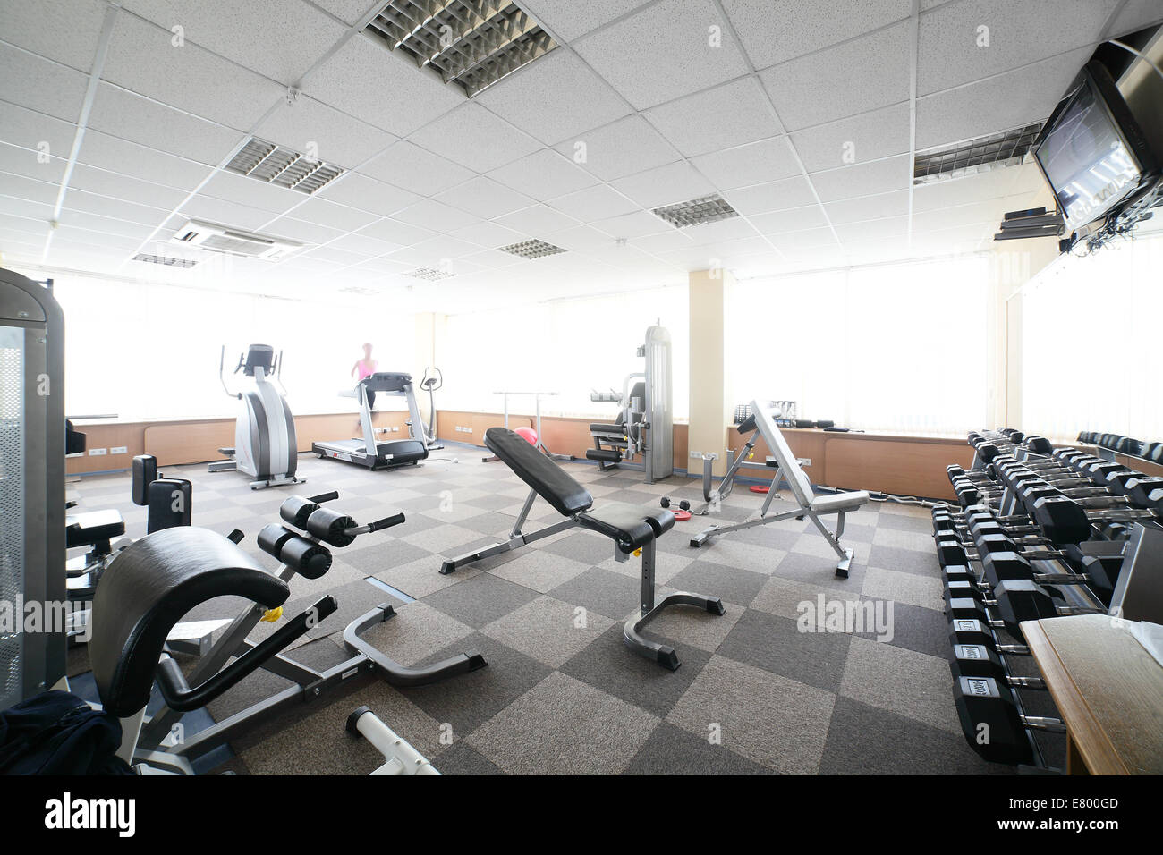 little bit used european sport gym without people Stock Photo - Alamy