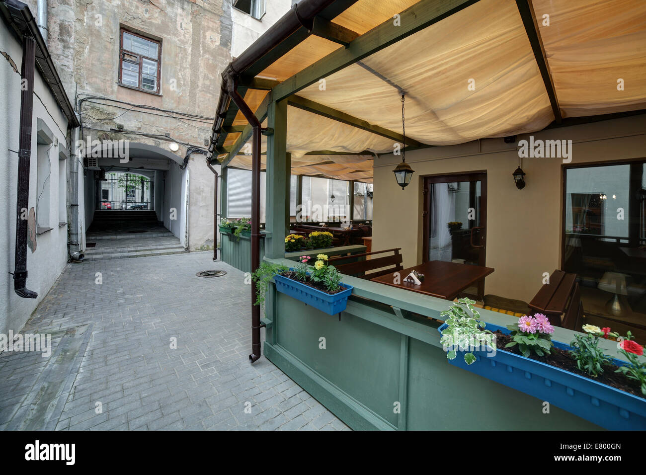 beautiful brand new european restaurant in downtown Stock Photo - Alamy