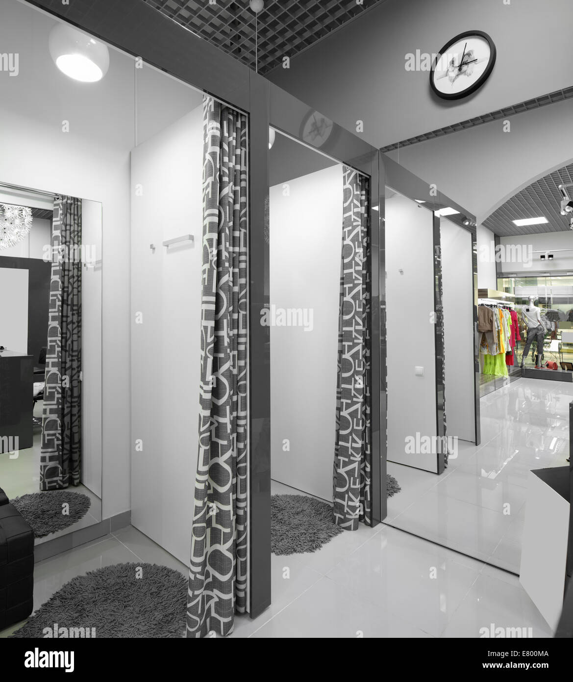 beautiful and clean interior of dressing room at the store Stock Photo ...