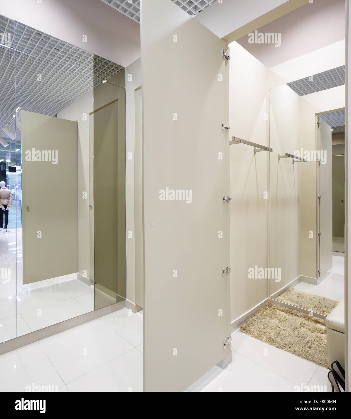 beautiful and clean interior of dressing room at the store Stock Photo ...