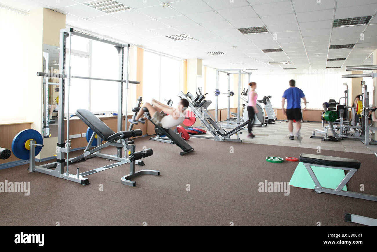 little bit used european sport gym without people Stock Photo - Alamy