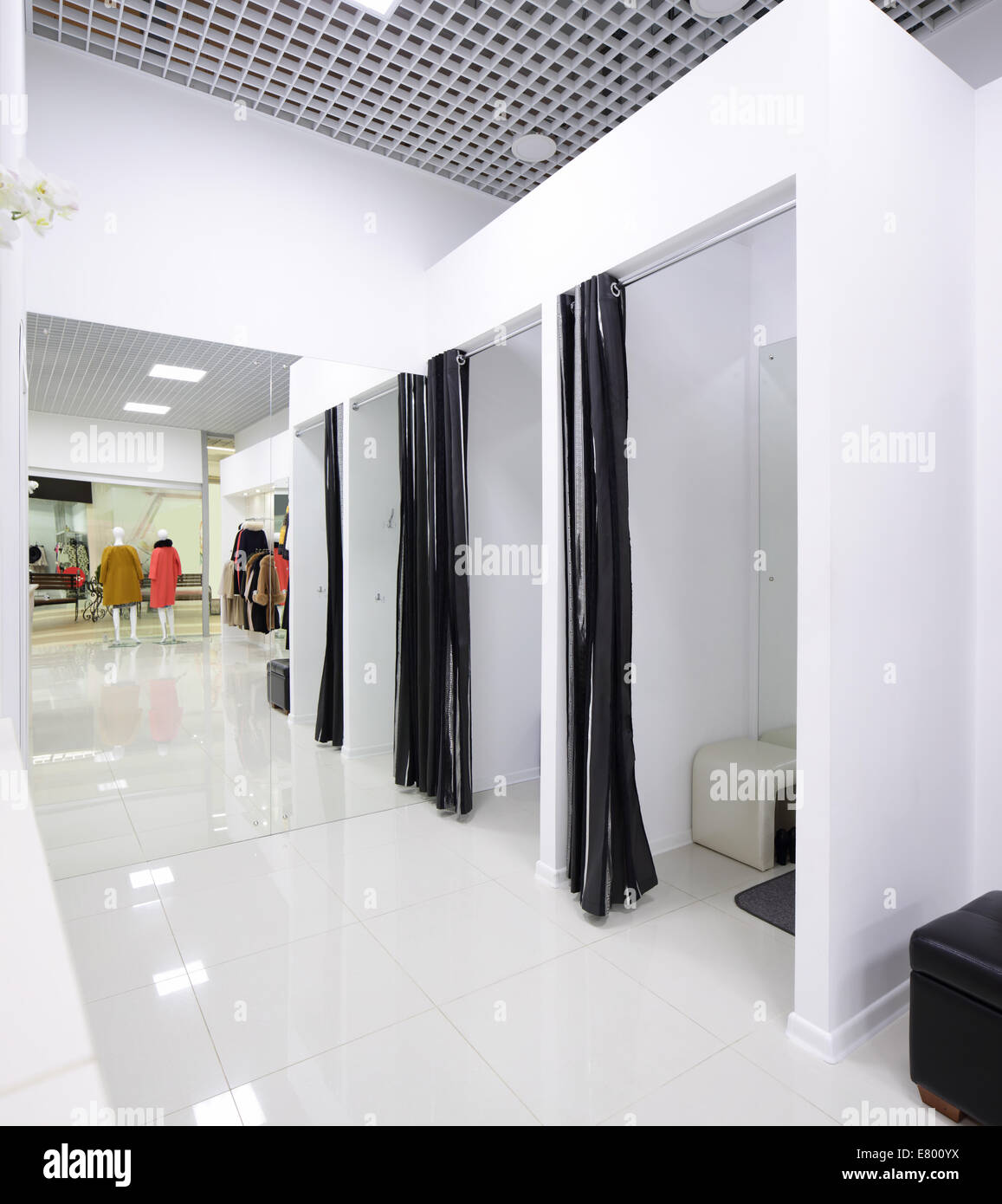 beautiful and clean interior of dressing room at the store Stock Photo ...