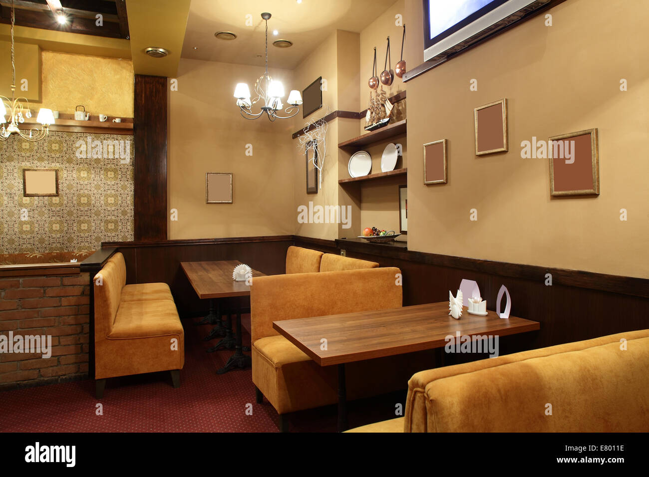 beautiful brand new european restaurant in downtown Stock Photo - Alamy