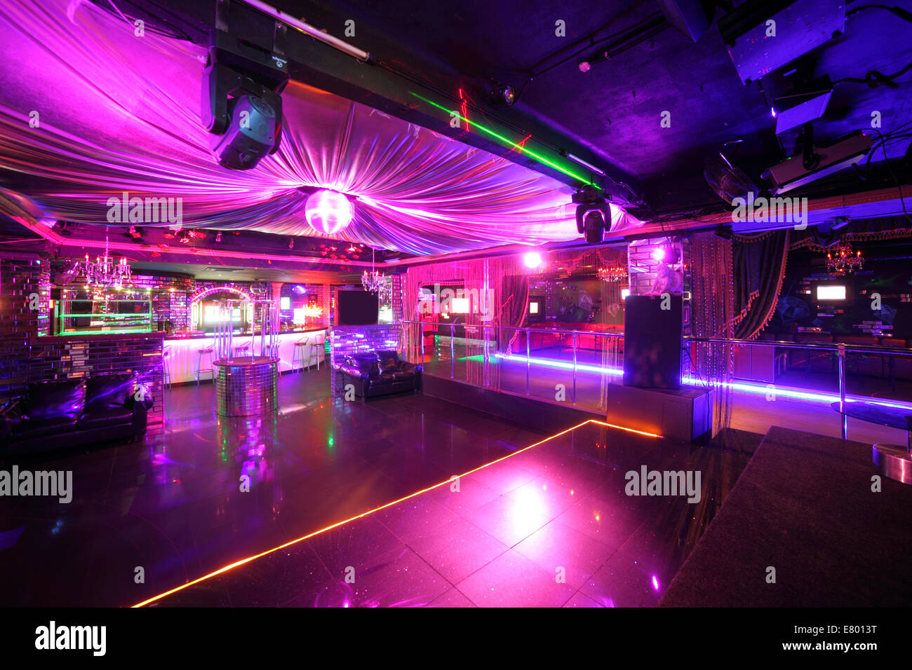 colorful interior of bright and beautiful night club Stock Photo - Alamy