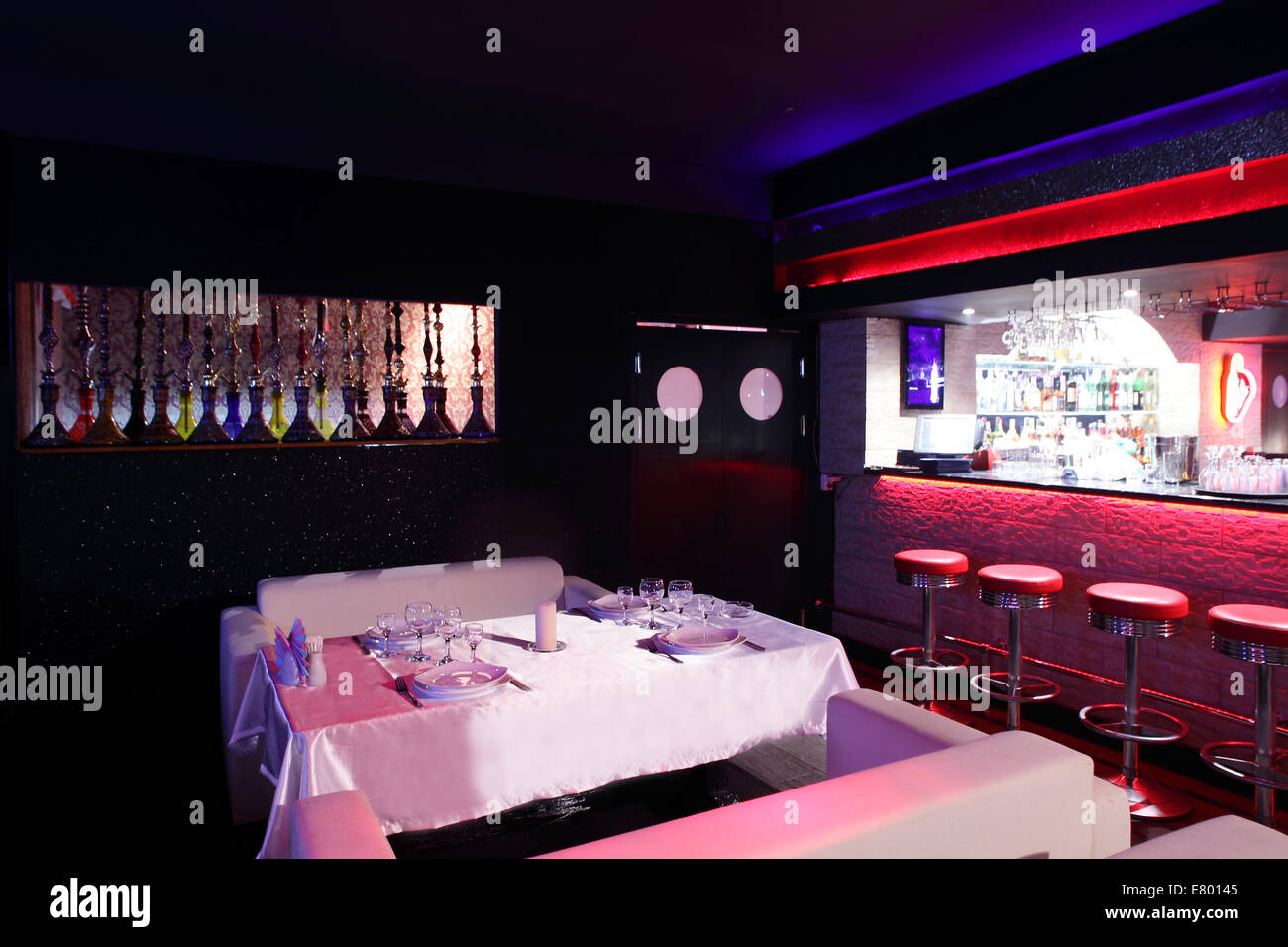 colorful interior of bright and beautiful night club Stock Photo - Alamy