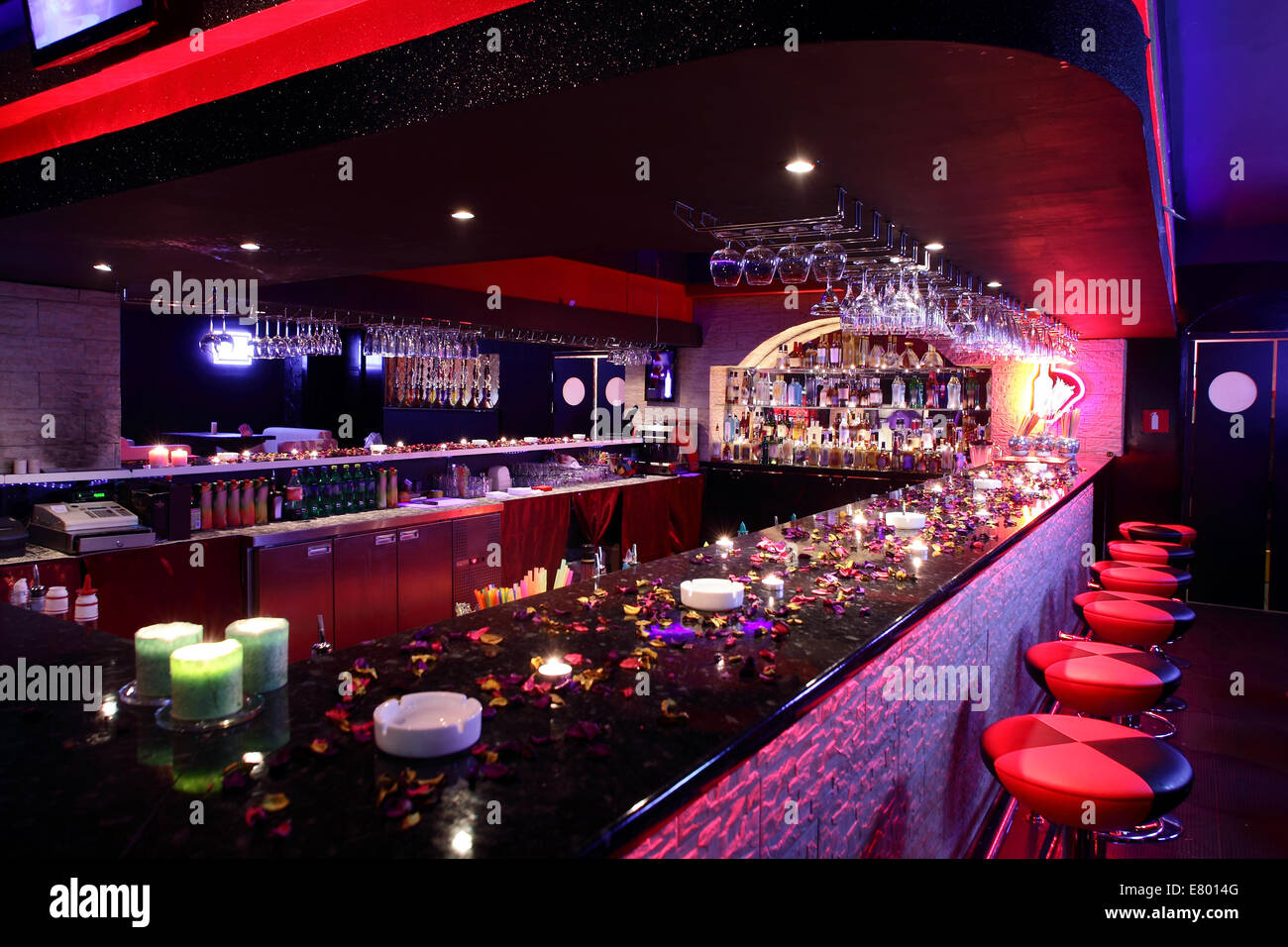 colorful interior of bright and beautiful night club Stock Photo - Alamy