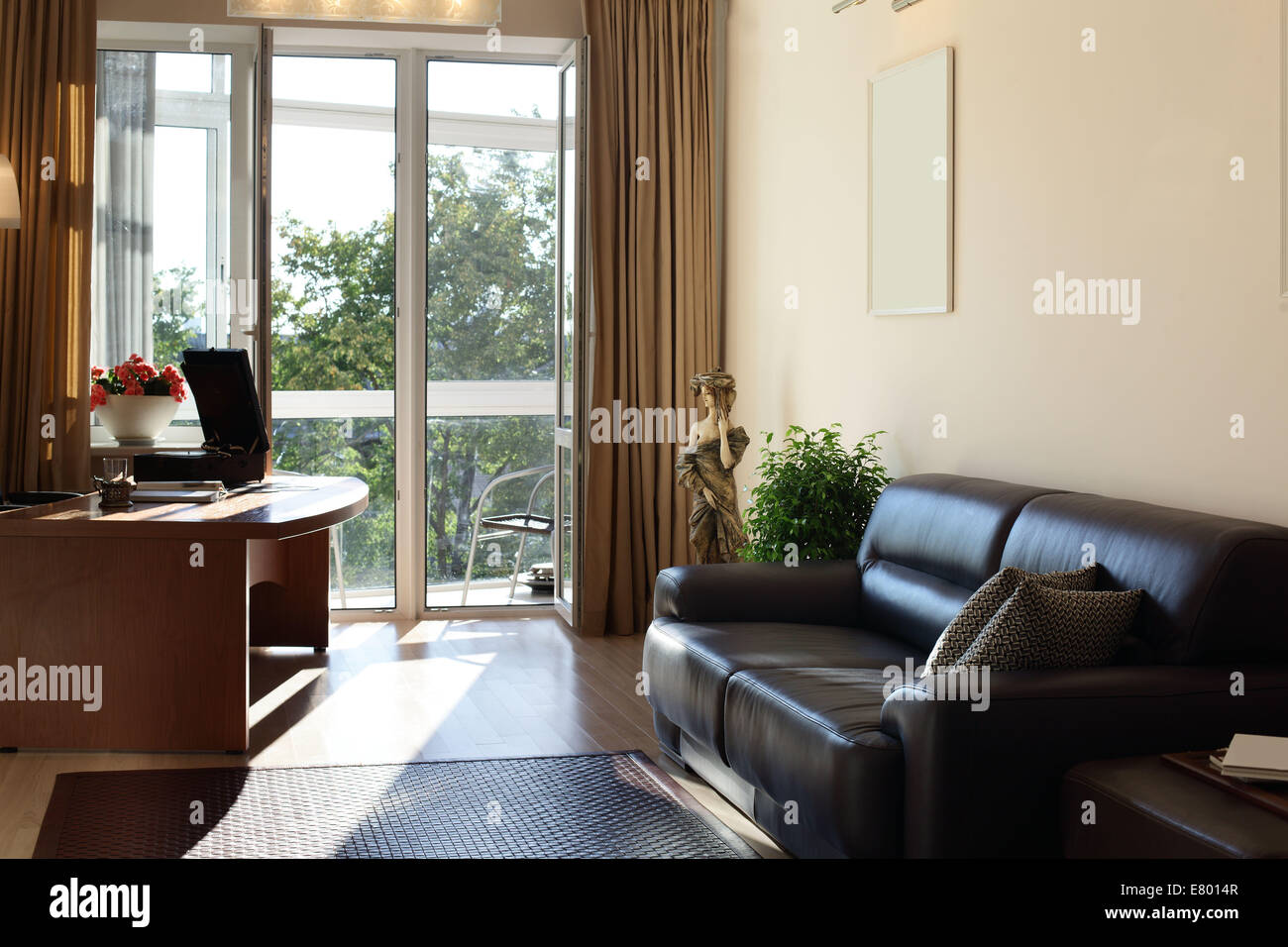 big and bright interior of modern living room Stock Photo - Alamy