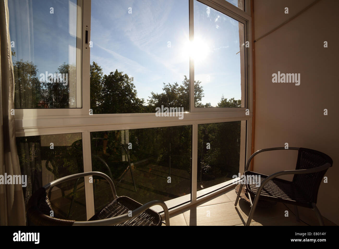 modern and stylish interior of european balcony Stock Photo - Alamy