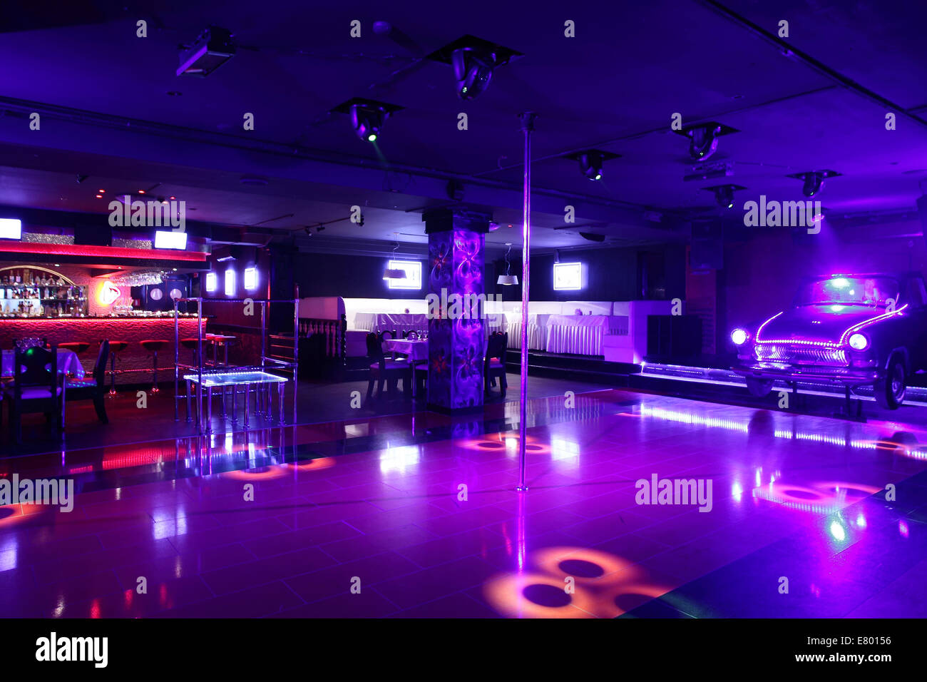 colorful interior of bright and beautiful night club Stock Photo - Alamy