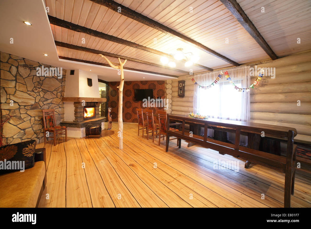 big and bright interior of modern living room Stock Photo - Alamy