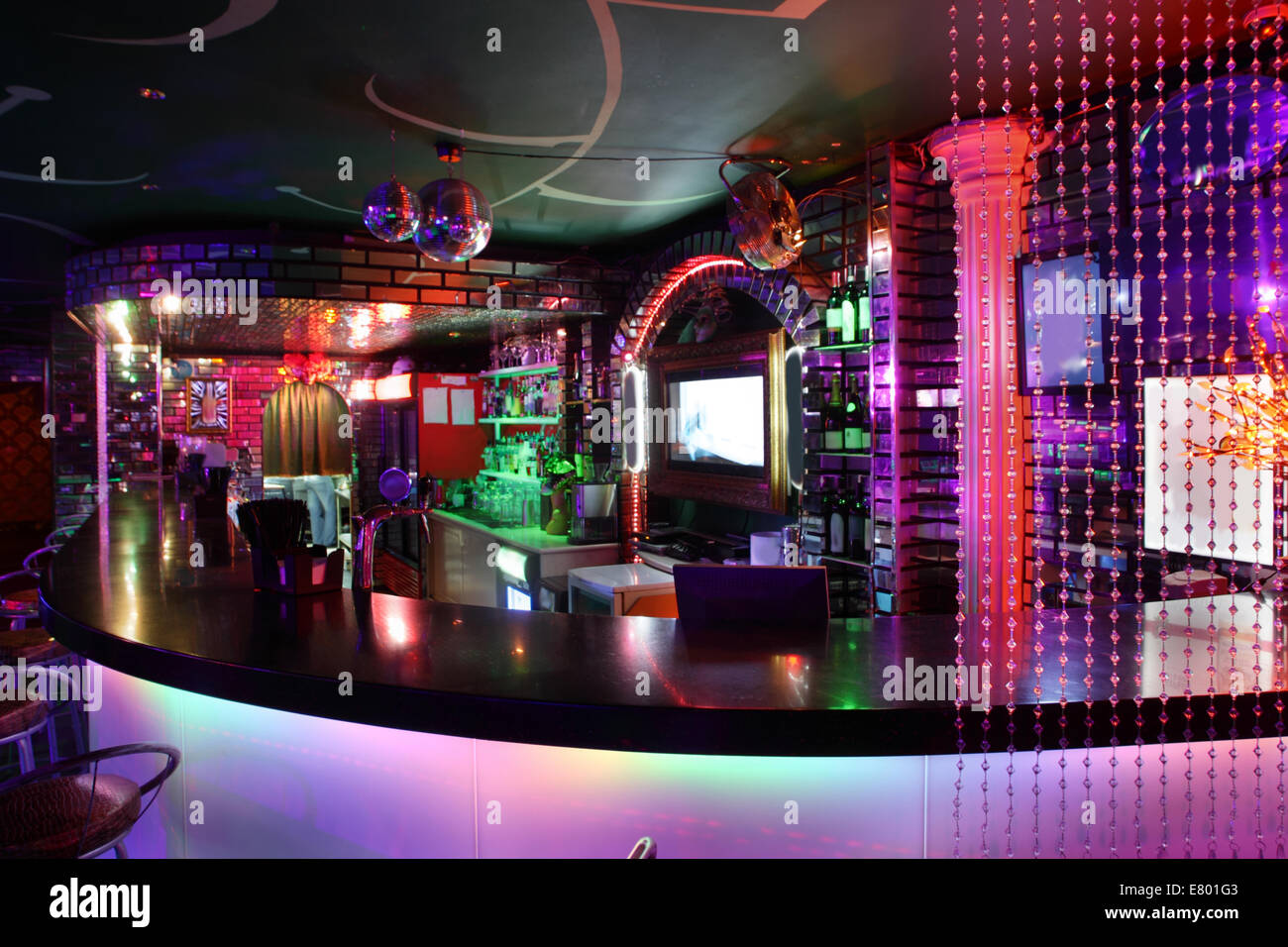 colorful interior of bright and beautiful night club Stock Photo - Alamy