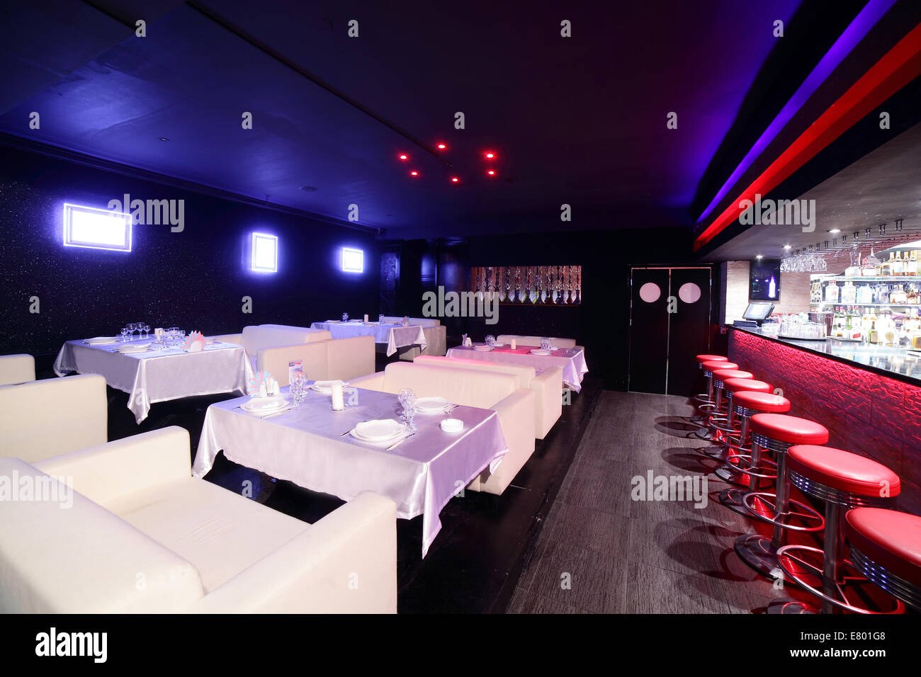 colorful interior of bright and beautiful night club Stock Photo - Alamy