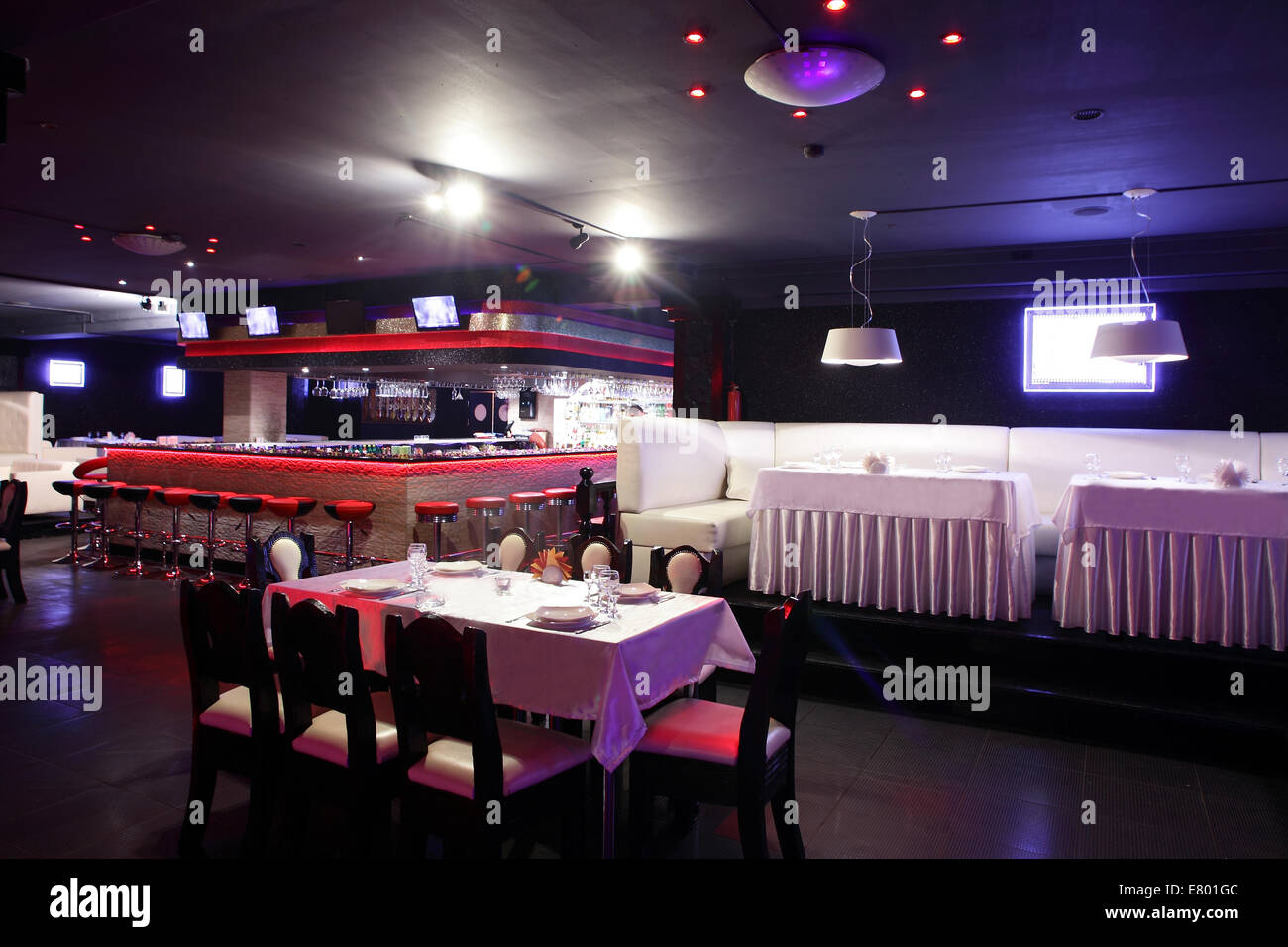colorful interior of bright and beautiful night club Stock Photo - Alamy