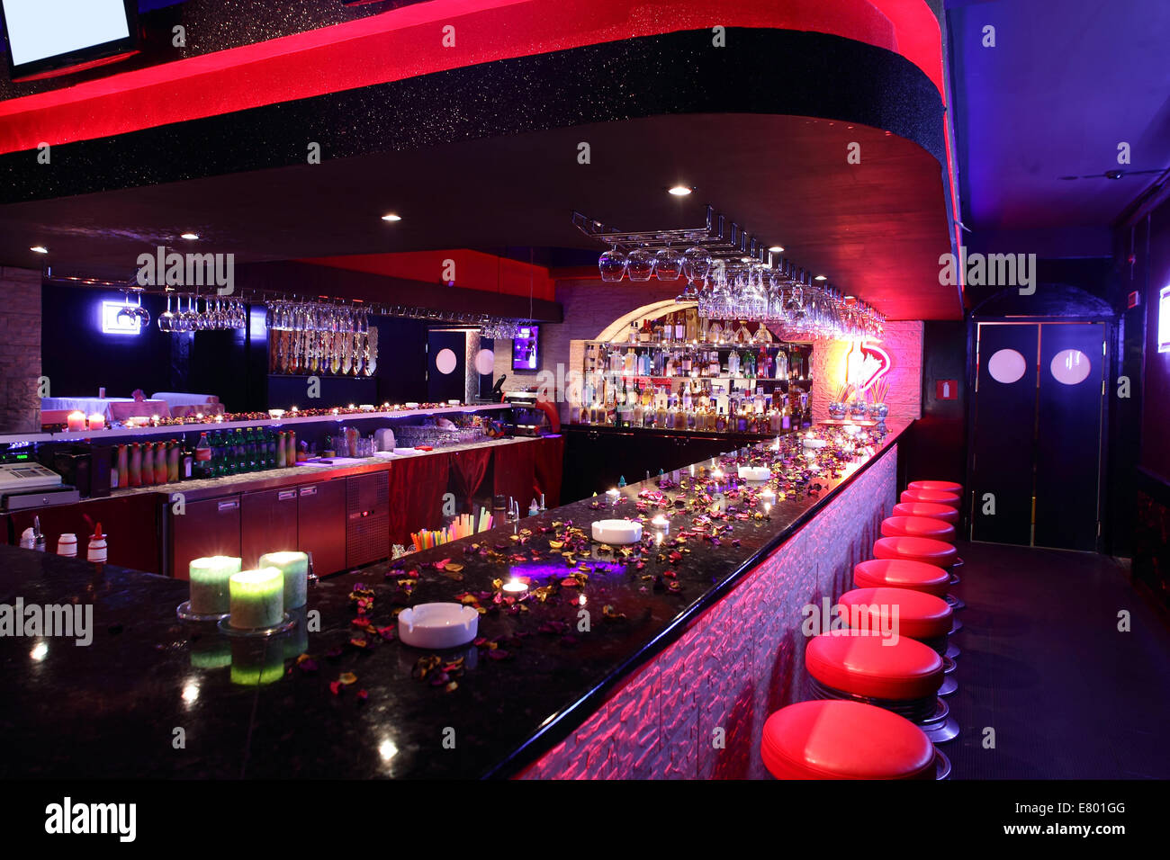 colorful interior of bright and beautiful night club Stock Photo - Alamy