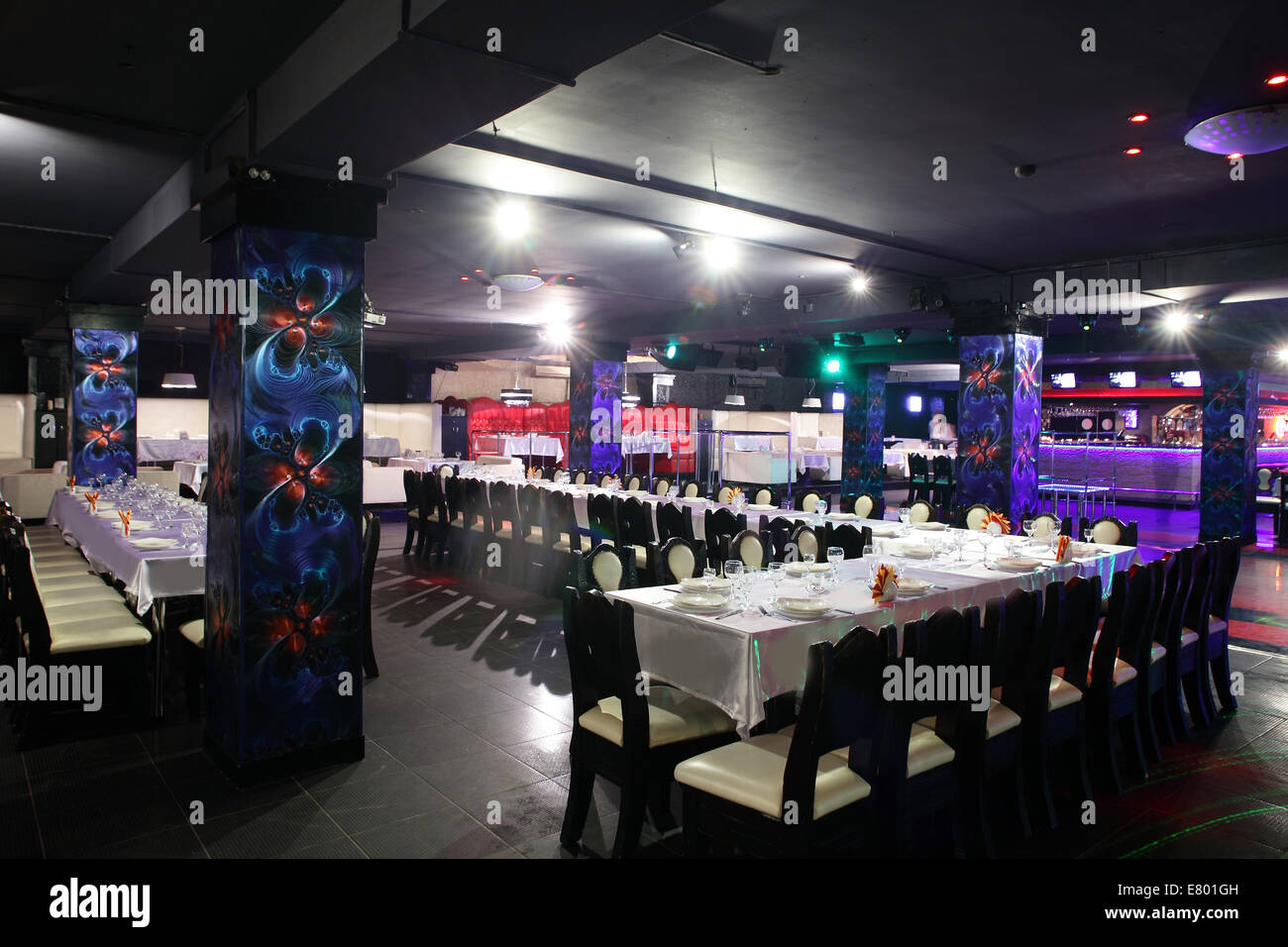 colorful interior of bright and beautiful night club Stock Photo - Alamy