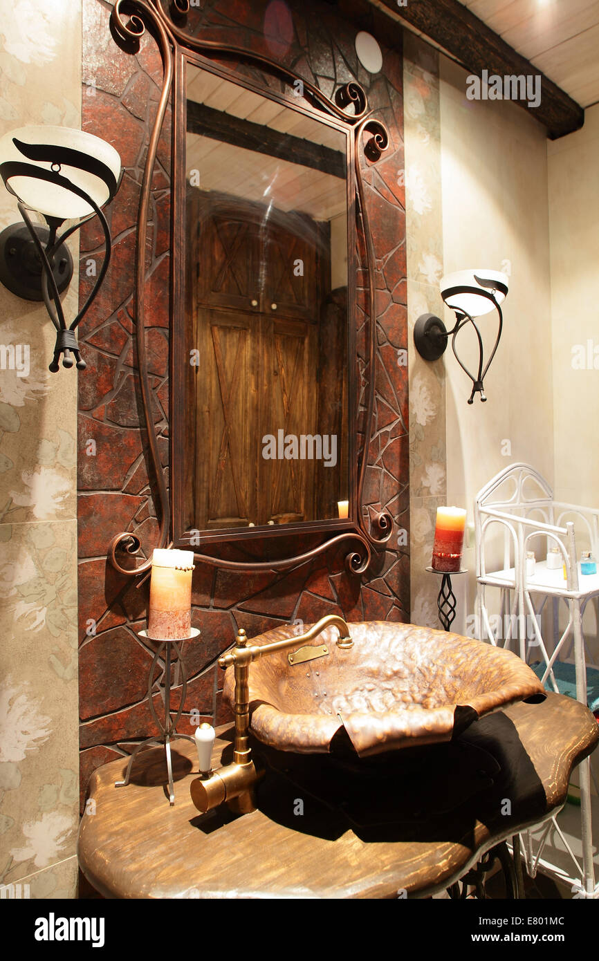 beautiful and modern interior of bright cloakroom Stock Photo - Alamy