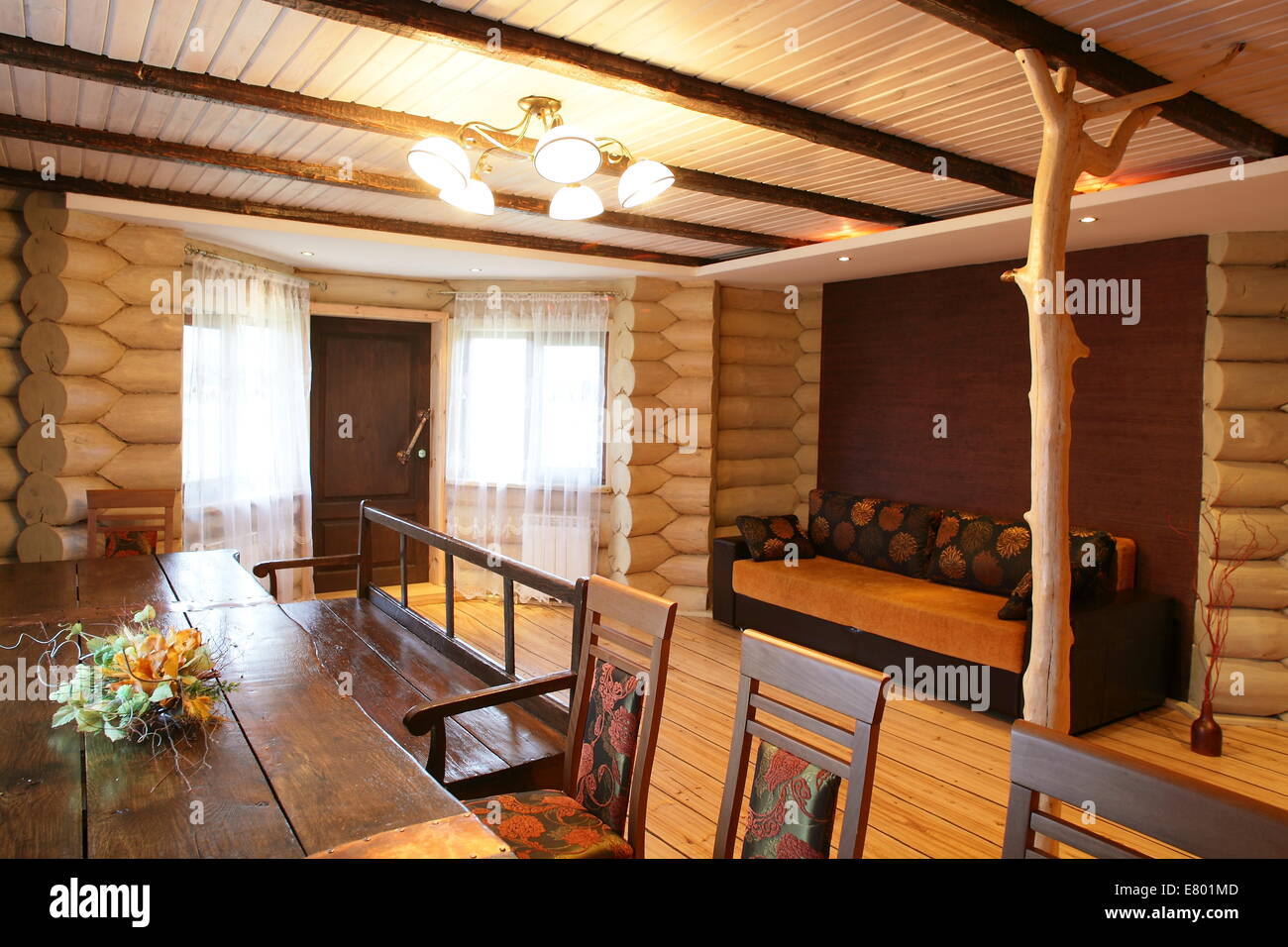 big and bright interior of modern living room Stock Photo - Alamy