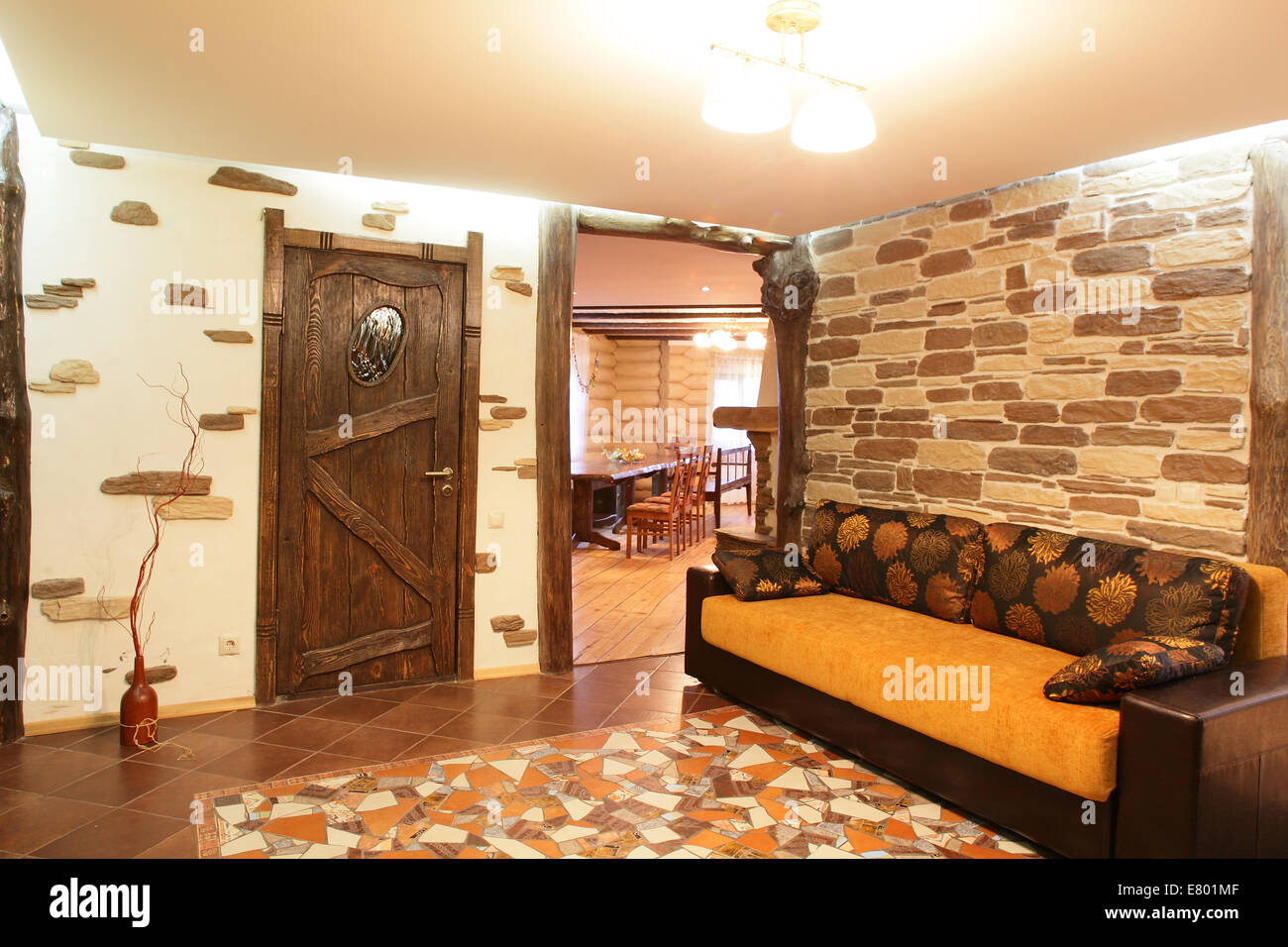 big and bright interior of modern living room Stock Photo - Alamy