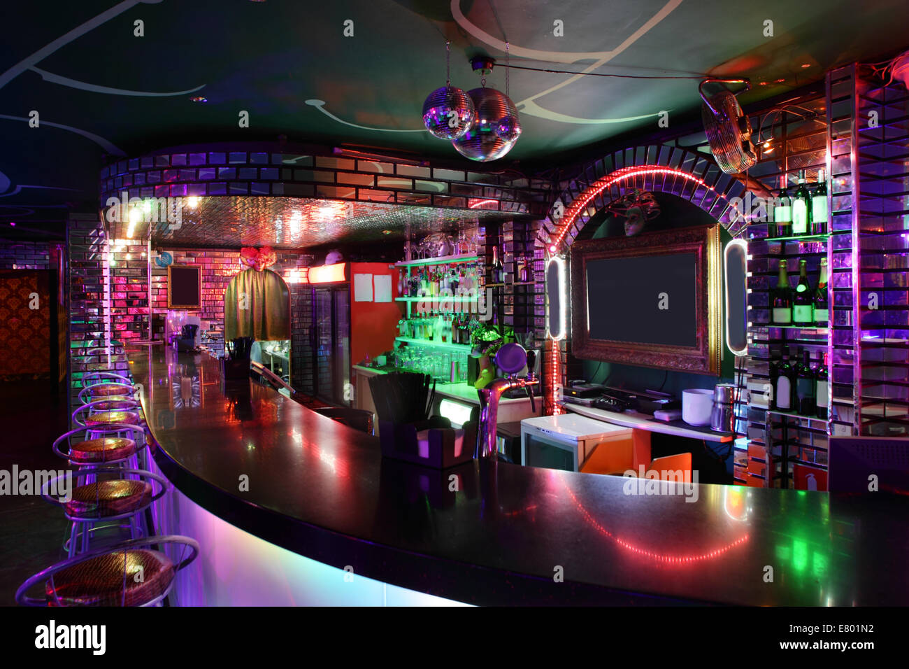 colorful interior of bright and beautiful night club Stock Photo - Alamy