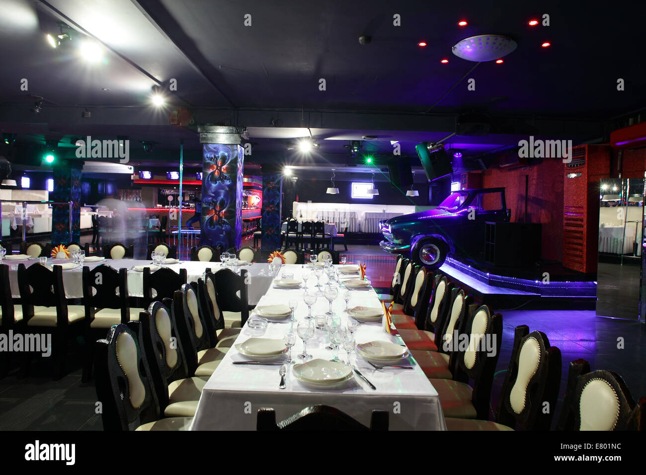 colorful interior of bright and beautiful night club Stock Photo - Alamy