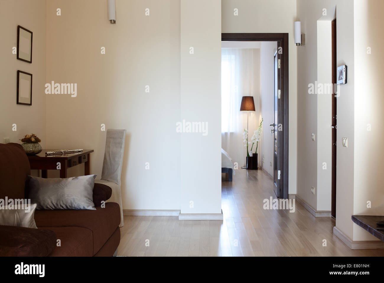 big and bright interior of modern living room Stock Photo - Alamy