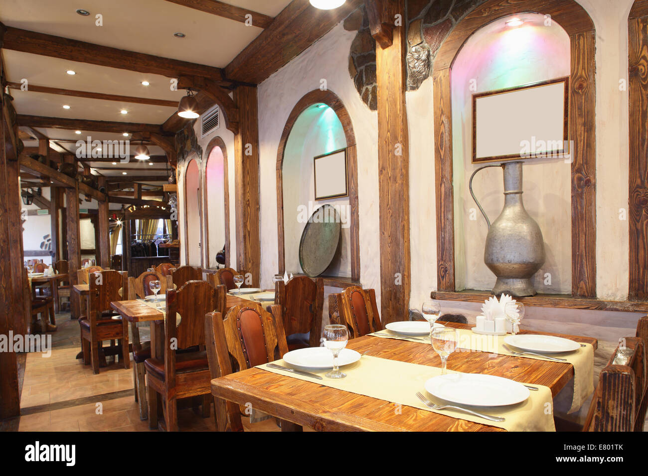 beautiful brand new european restaurant in downtown Stock Photo - Alamy
