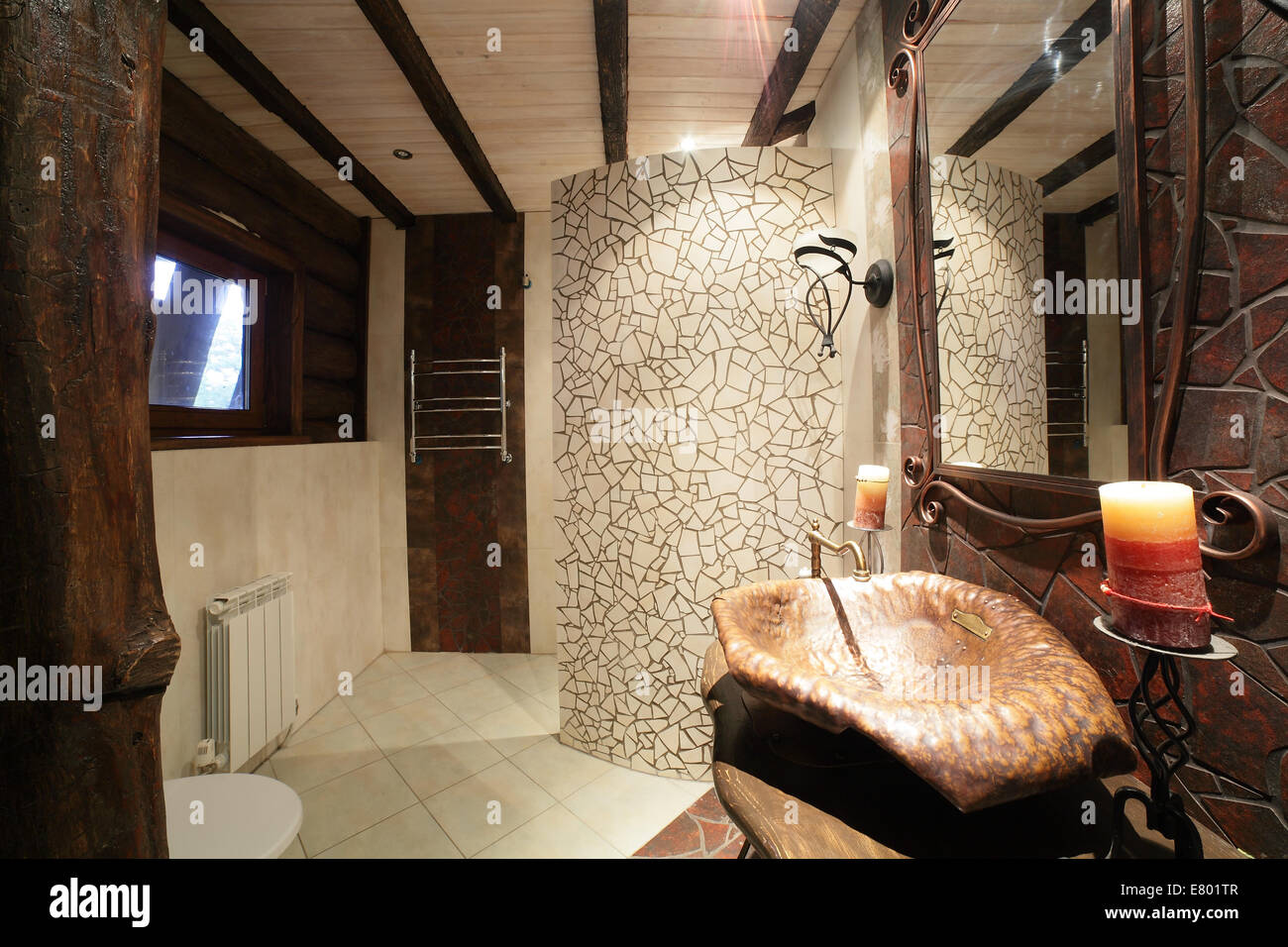 beautiful and modern interior of bright cloakroom Stock Photo - Alamy