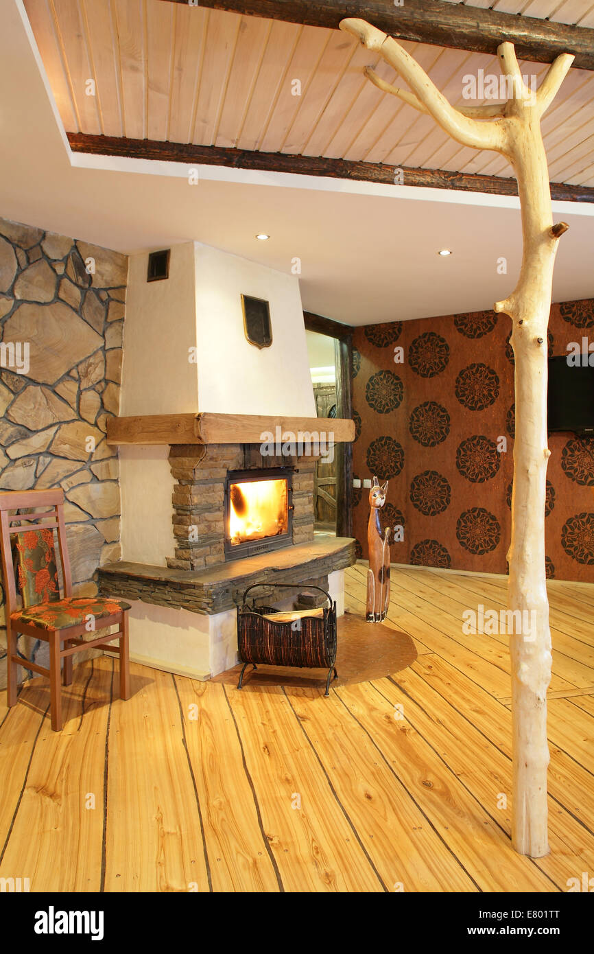 big and bright interior of modern living room Stock Photo - Alamy